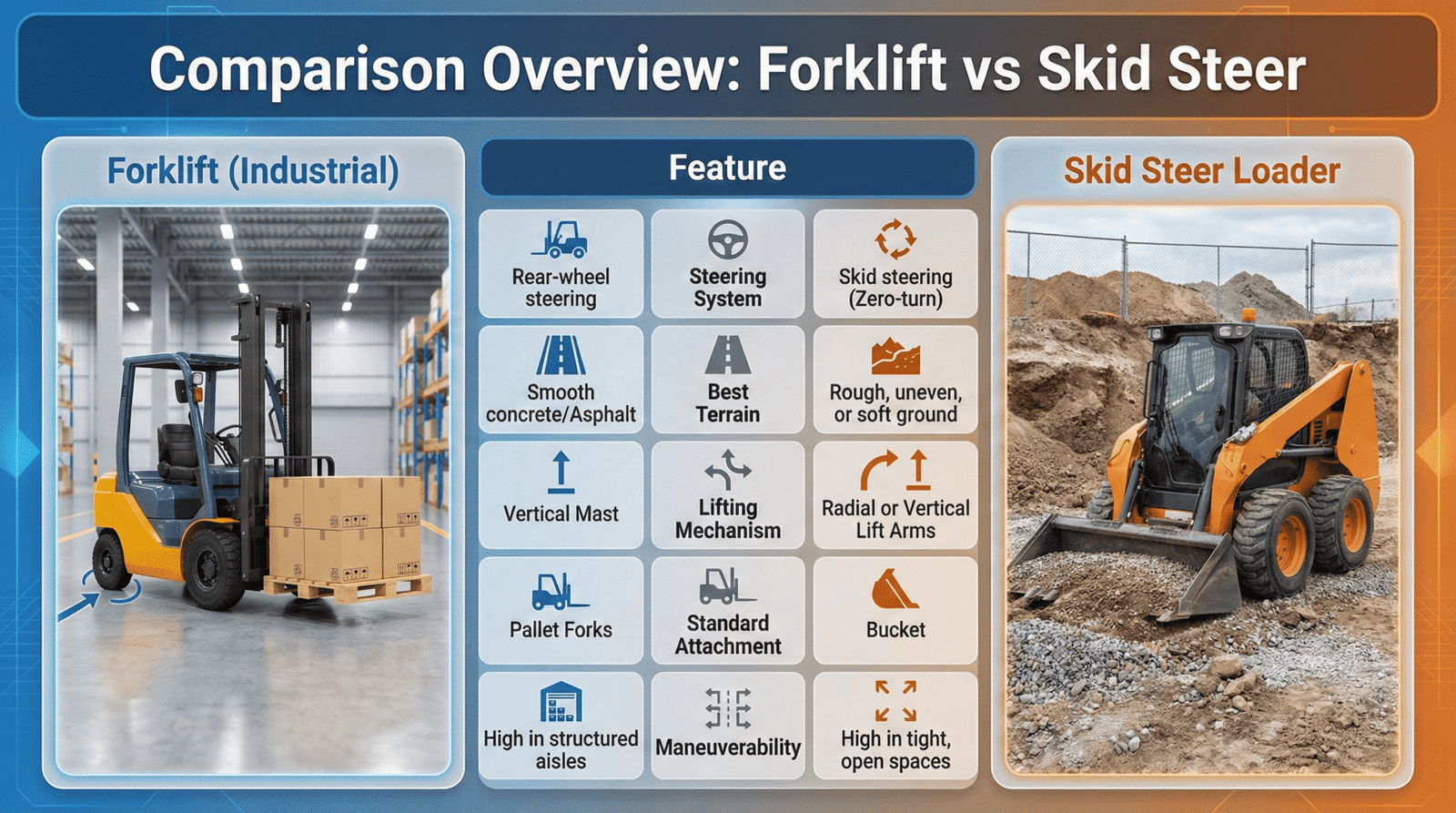 Forklift vs Skid Steer: Unravel the Differences